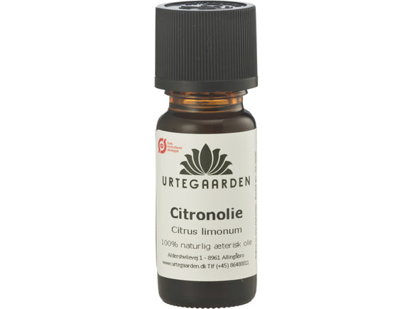 Urtegaarden Citron Olie - 10ml Øko – Kager Og Sager